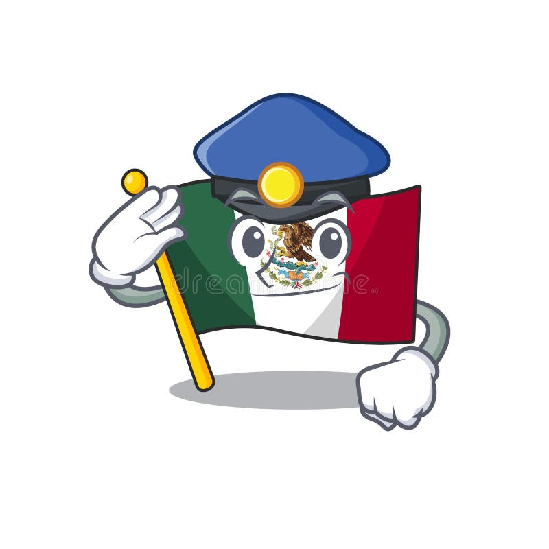 Police Flag Mexico in the Cartoon Shape Stock Vector - Illustration of ...
