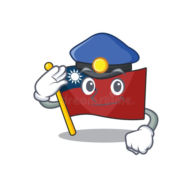 Police Flag Taiwan Character Shape with Mascot Stock Vector ...