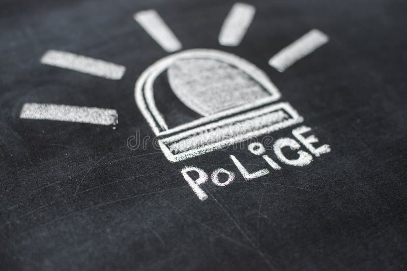 Police Flashers Drawn with Chalk Stock Image - Image of blue, design ...