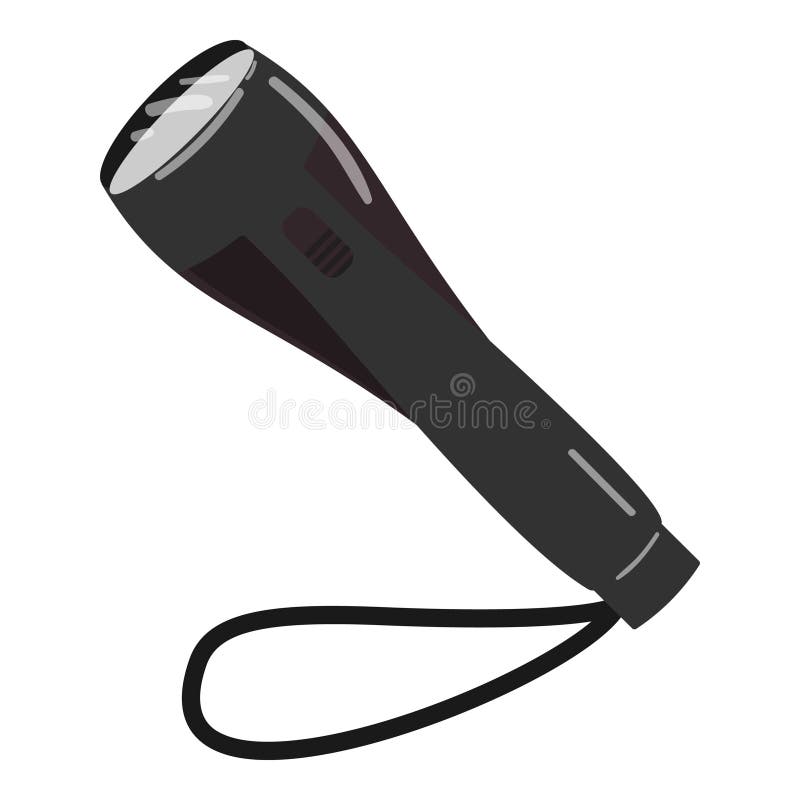 Police Flashlight Icon Cartoon Vector. Security Equipment Stock Vector ...
