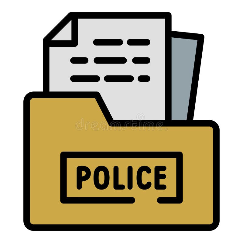 Police Folder Icon Outline Vector. Evidence Guard Stock Vector ...