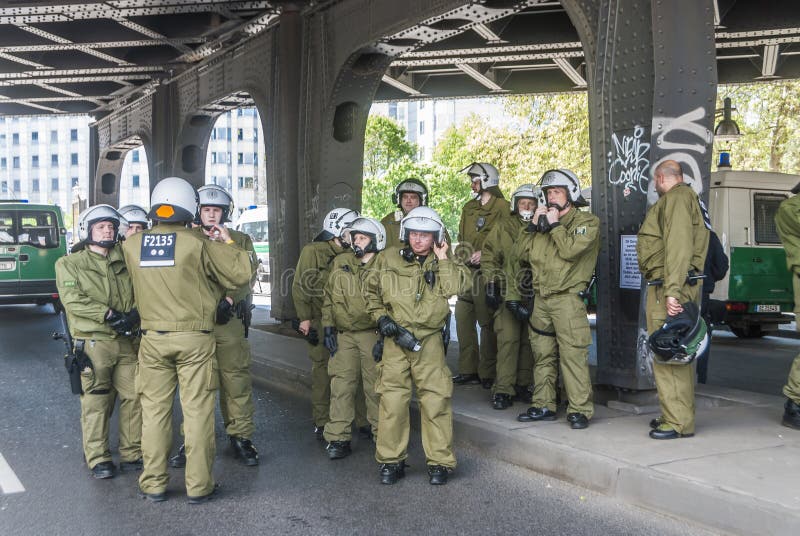 Police force in Berlin editorial photography. Image of task - 82726527