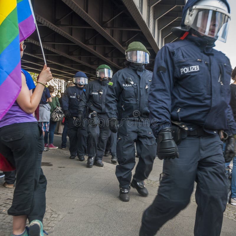 Police force in Berlin editorial photo. Image of line - 82726246