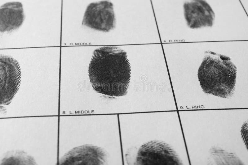 Police Form with Fingerprints, Closeup. Stock Photo - Image of criminal ...