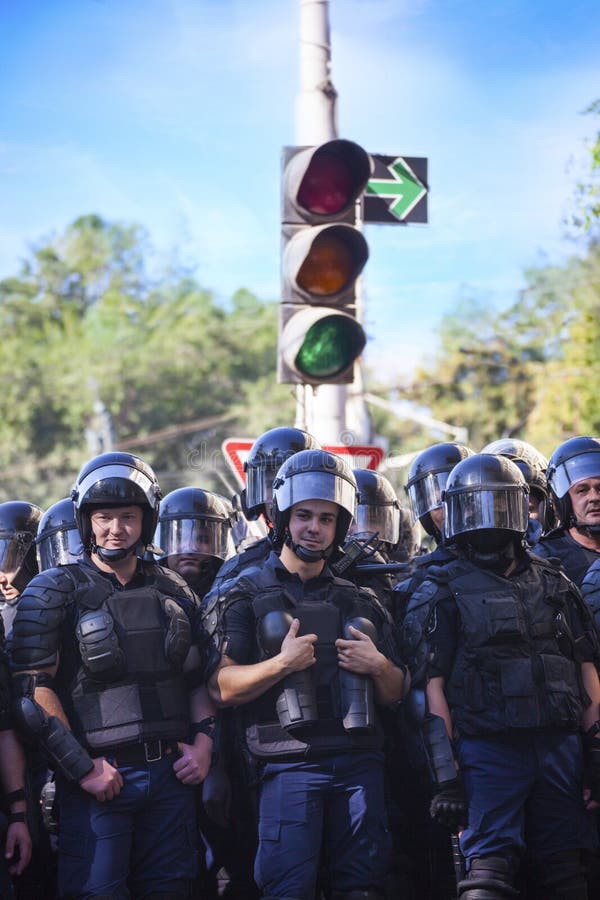 Police in Full Uniform during the Protests on the Streets Editorial ...