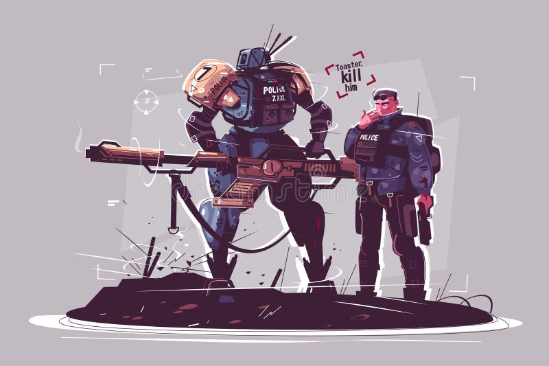 Police of future stock vector. Illustration of artificial - 157664673