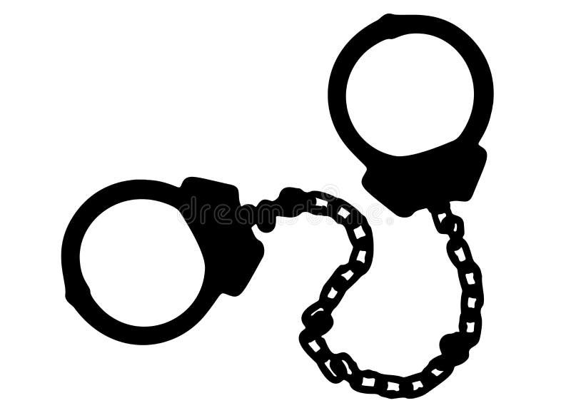 Police Handcuffs on a Chain. Stock Vector - Illustration of handcuffs ...