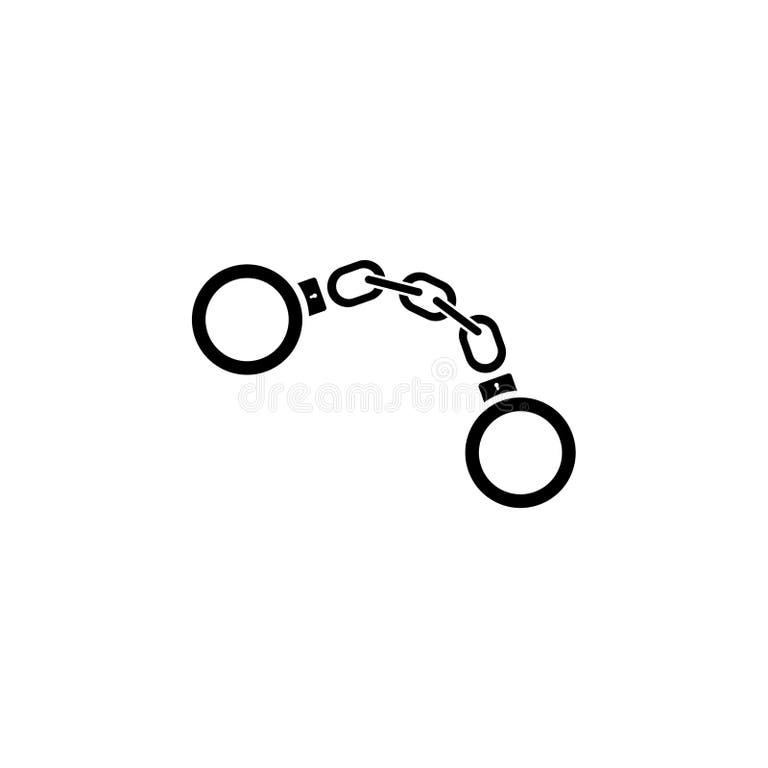 Police Handcuffs, Shackle, Arrest Solid Flat Vector Icon Isolated on ...