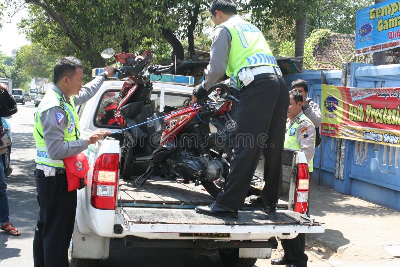 Police Handle Motor Accident Editorial Stock Photo - Image of city ...
