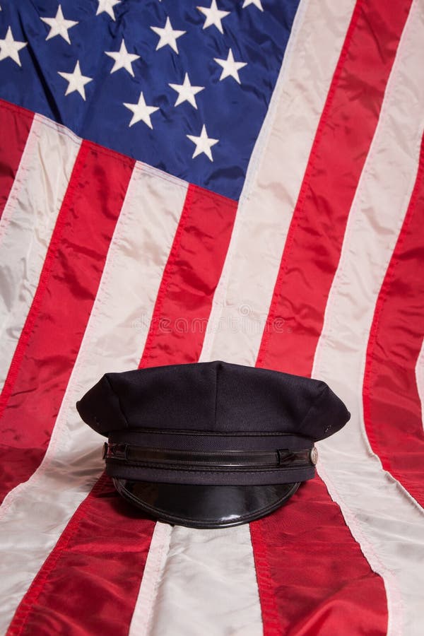 Police Hat with Flag stock photo. Image of country, states - 66801908