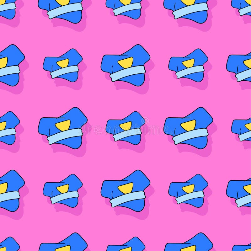 Police Hat Seamless Repeat Pattern. Background Illustration Stock ...