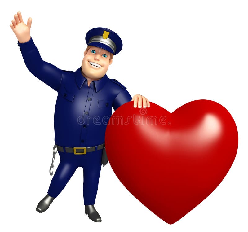 Police with Heart stock illustration. Illustration of cheerful - 77470771
