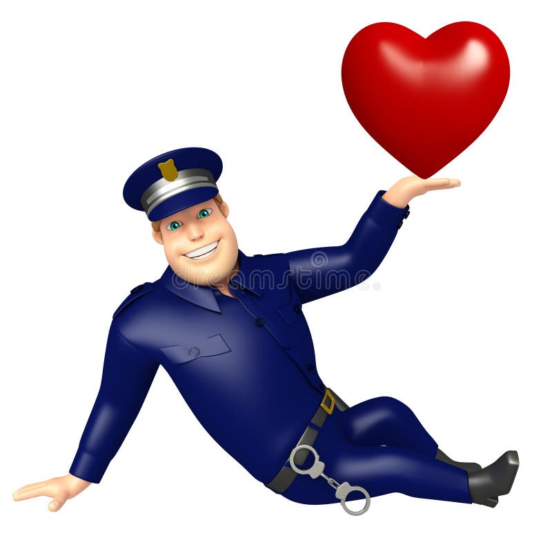 Police with Heart stock illustration. Illustration of police - 77526606