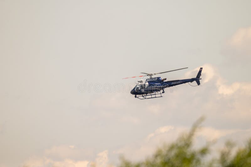Police Helicopter Flying in the Air Editorial Image - Image of ...