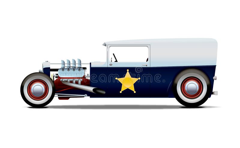 Police hot-rod stock illustration. Illustration of retro - 42549885