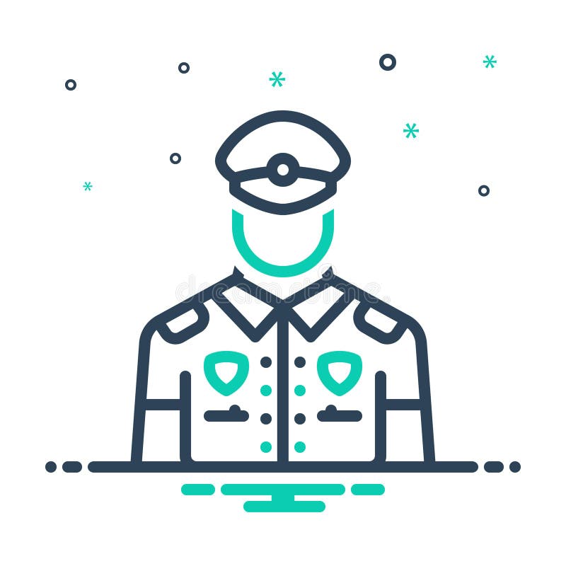 Mix Icon for Police, Officer and Soldier Stock Vector - Illustration of ...