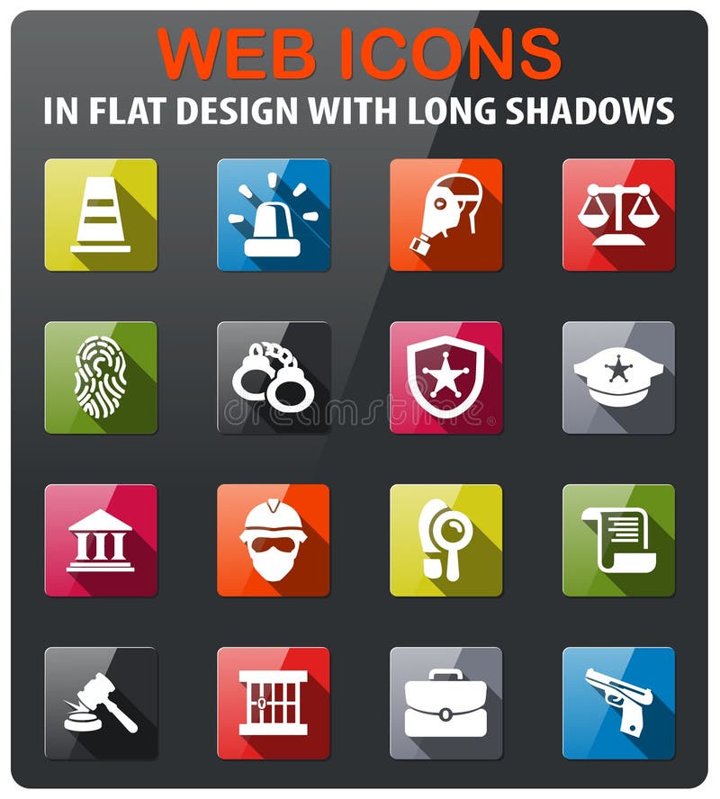 Police icon set stock illustration. Illustration of search - 88442549