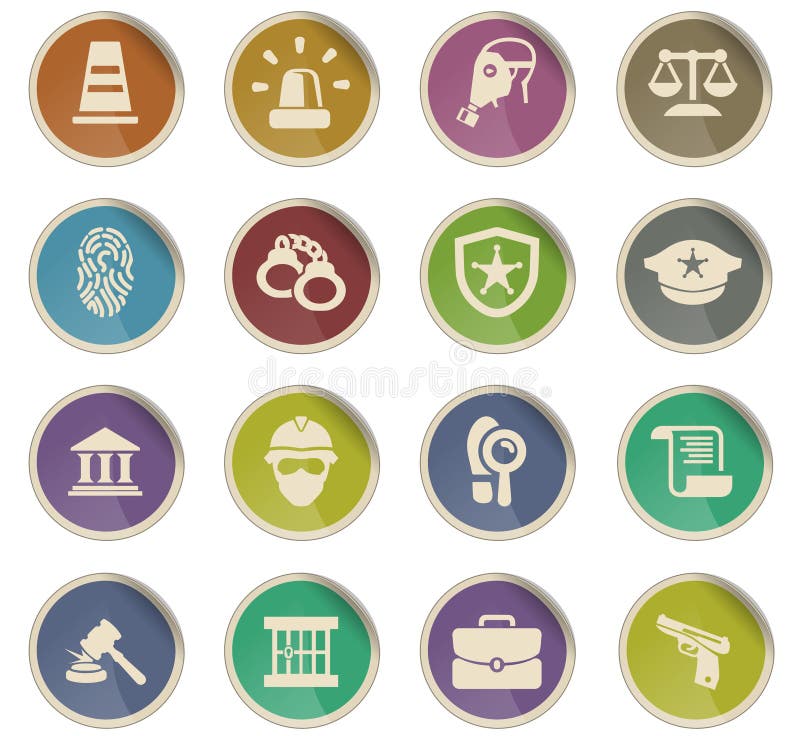 Police icon set stock vector. Illustration of justice - 123508582