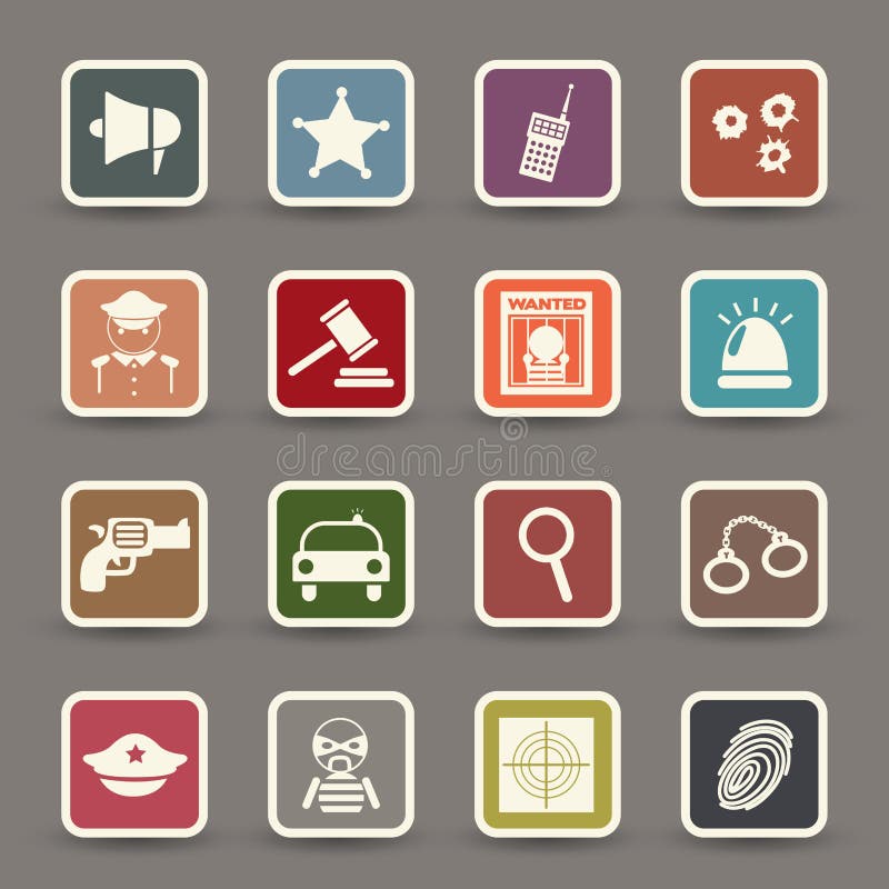 Police Icons stock vector. Illustration of design, painting - 37999000