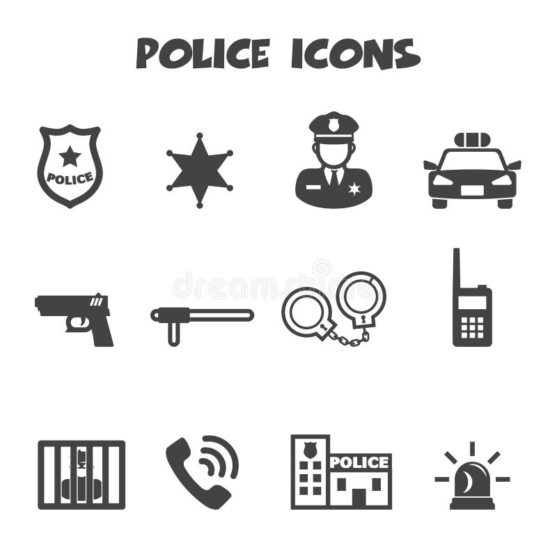 Police icons stock vector. Illustration of inspector - 43199307