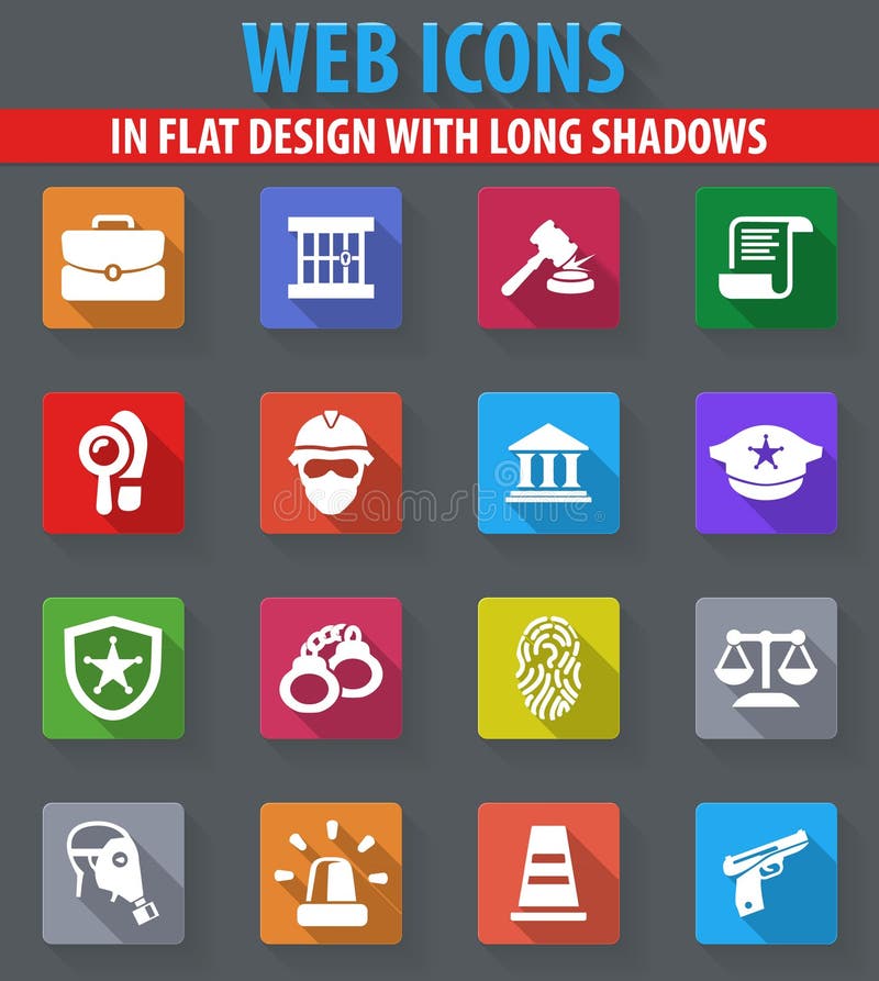 Police icons set stock vector. Illustration of guilty - 89081090