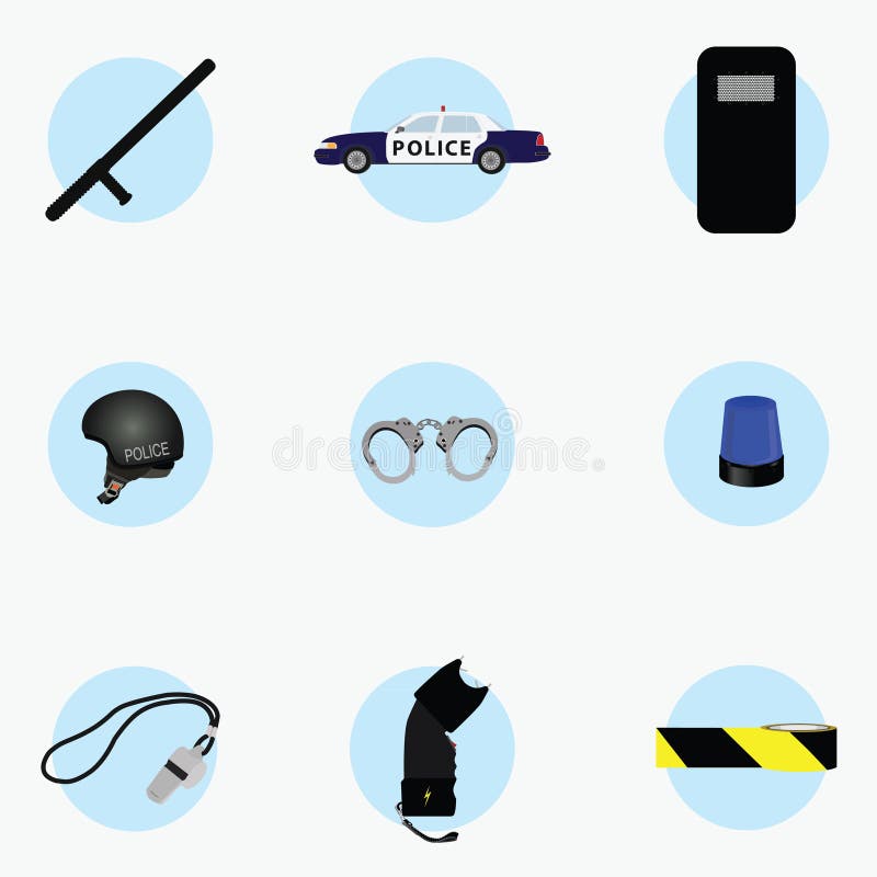 Police icons stock illustration. Illustration of black - 61894798