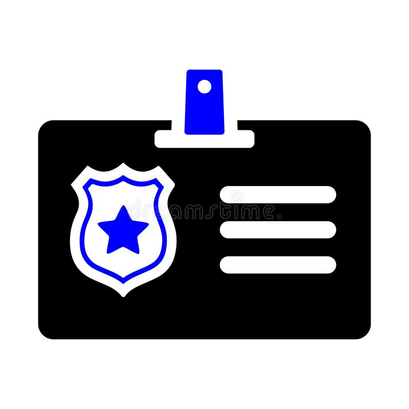 Police ID Card Icon stock vector. Illustration of vector - 308136116