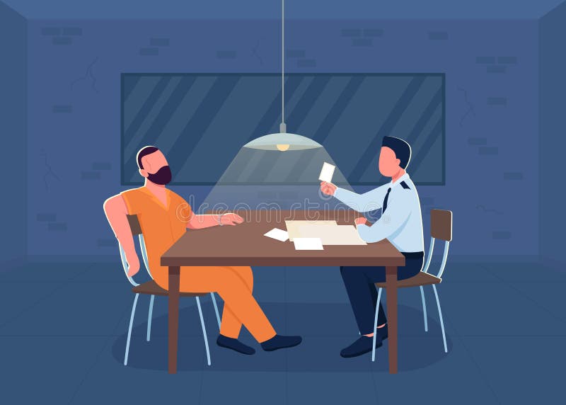 Interrogation Poster Flat Vector Template Stock Vector - Illustration ...