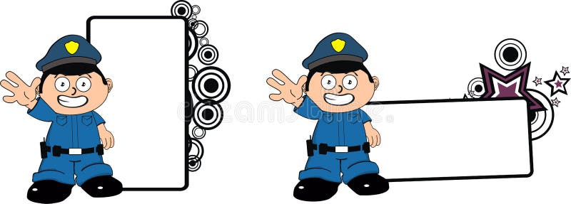 Police Kid Expression Cartoon Copyspace Happy Stock Vector ...