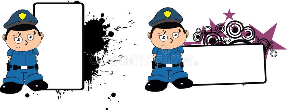 Police Kid Expression Cartoon Copyspace Sad Stock Vector - Illustration ...