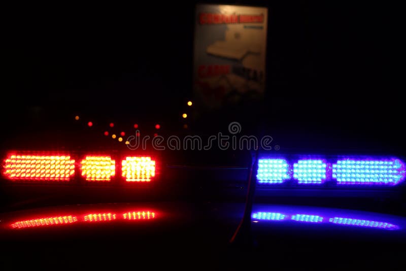 Police Car Lights editorial photography. Image of road - 2590202