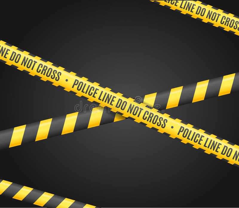 Police Line with a Chalk Outline of the Body. Vector Stock Vector ...