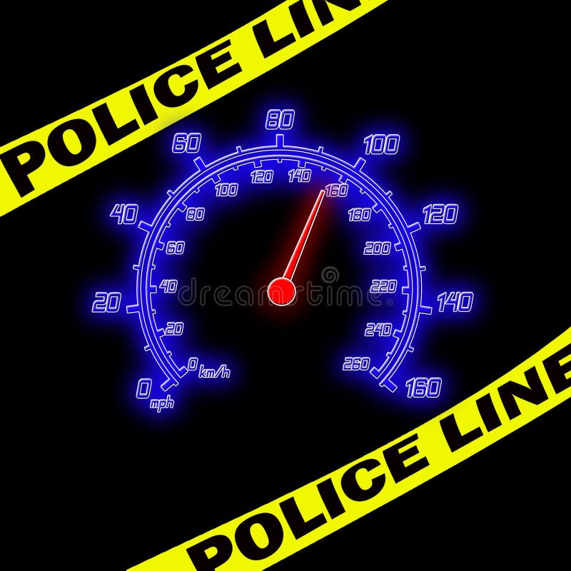 Police Line And Speedometer Picture. Image: 8291308