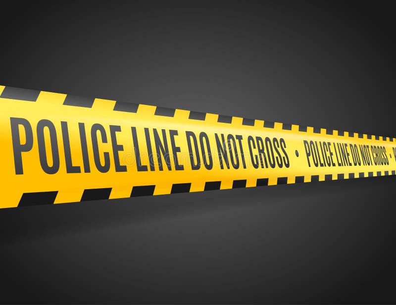 Police Line with a Chalk Outline of the Body. Vector Stock Vector ...