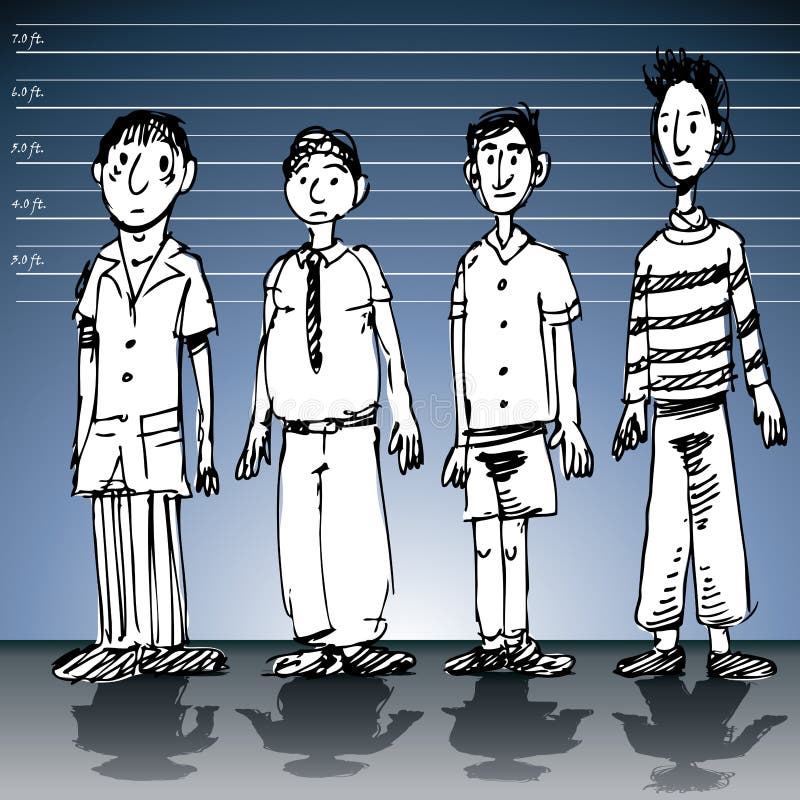 Police Line Up stock vector. Illustration of height, identity - 11338393