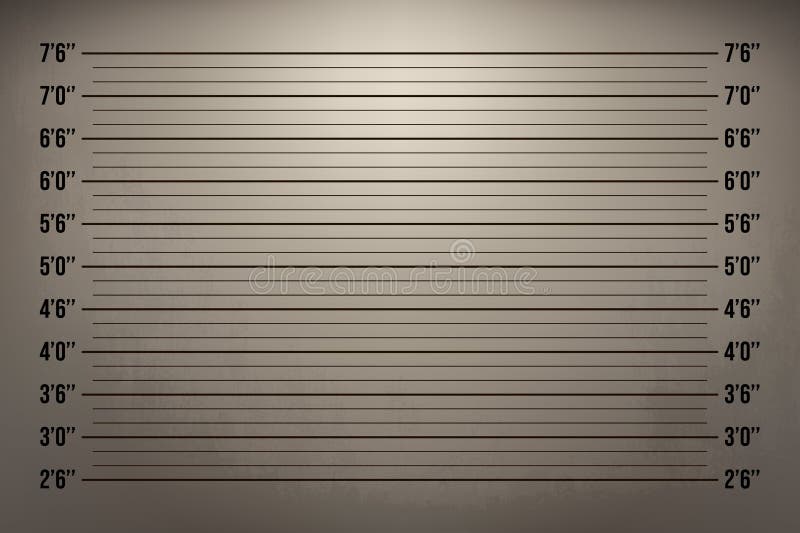 Mugshot in a Police Station with a Shadow of Man Stock Illustration ...