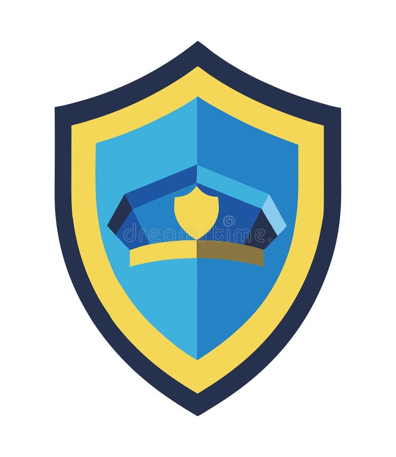 Police Logo Shield with Hat Stock Illustration - Illustration of guard ...