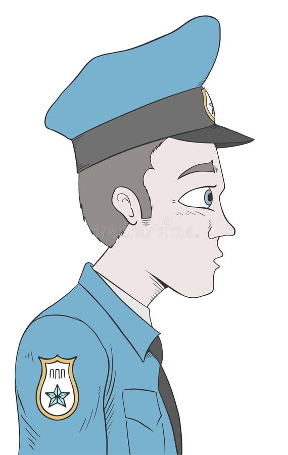 Police man draw stock vector. Illustration of vector - 364439393