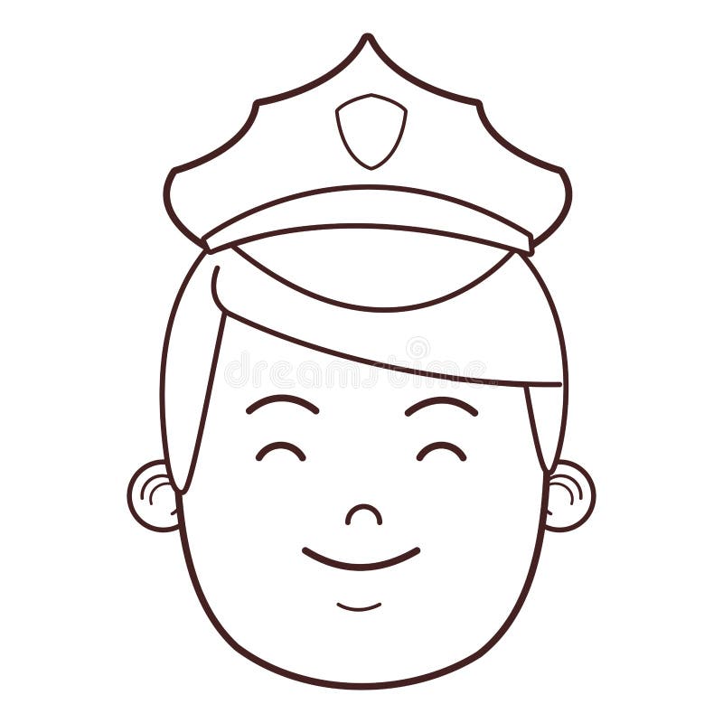 Police man face cartoon stock vector. Illustration of protection ...