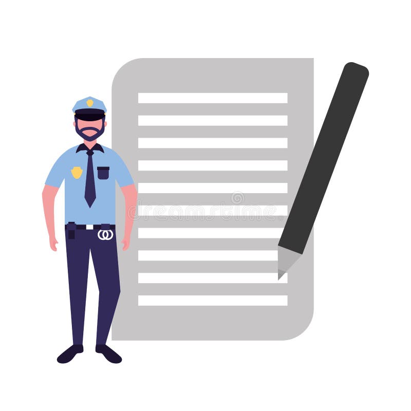 Police Man Justice Document Stock Vector - Illustration of sheriff ...