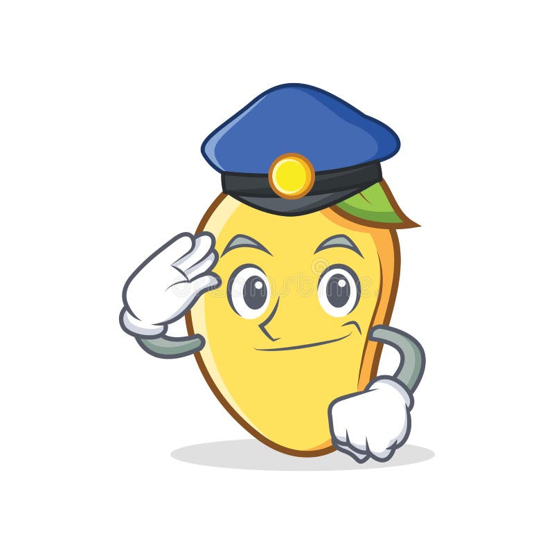Police Mango Character Cartoon Mascot Stock Vector - Illustration of ...