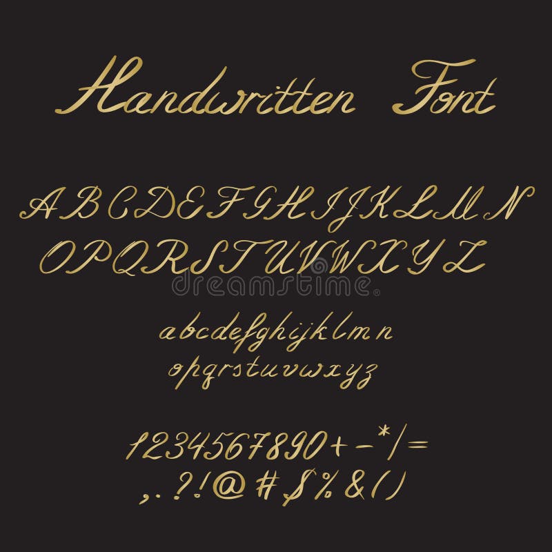 Police Manuscrite, Style D'encre Illustration de Vecteur - Illustration ...