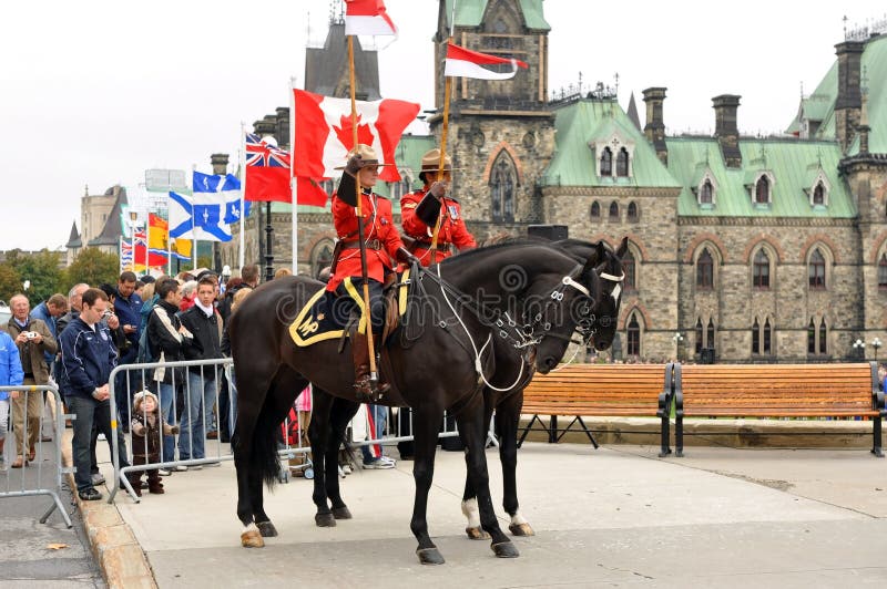 Canada Day RCMP Riding Horses in Ottawa Editorial Image - Image of ...