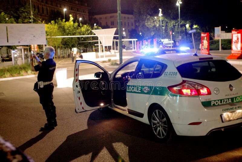 Police Milan Italy editorial stock image. Image of houses - 54021819
