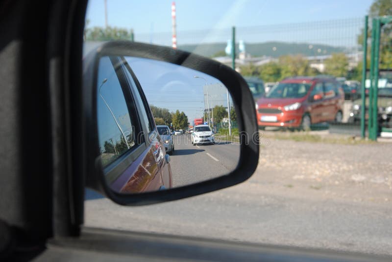 Police in the Mirror stock image. Image of trip, pulled - 1282771