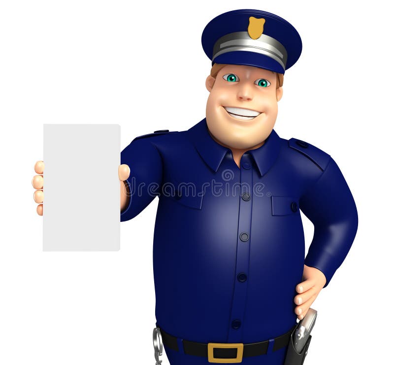 3d Police on mobile phone stock illustration. Illustration of uniform ...
