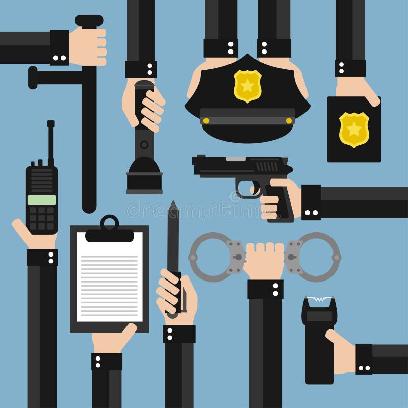 Police modern design flat stock vector. Illustration of baton - 64839945