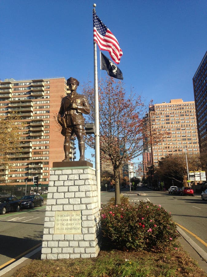 Police Monument. stock photo. Image of memorial, flag - 62372378