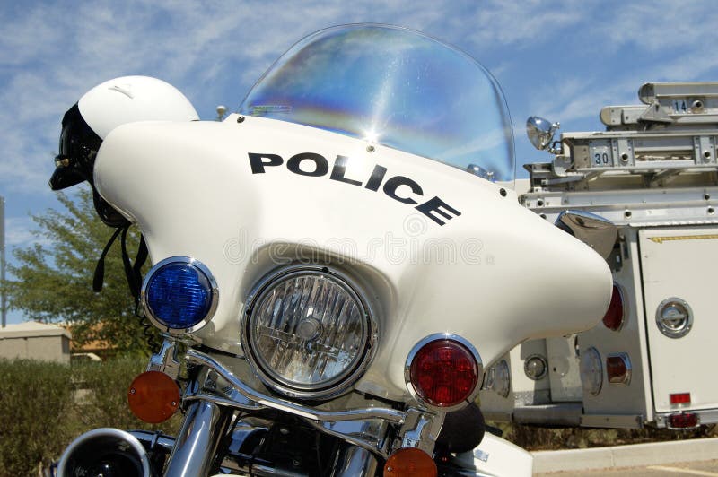 Police motorcycle. stock image. Image of criminals, justice - 302575