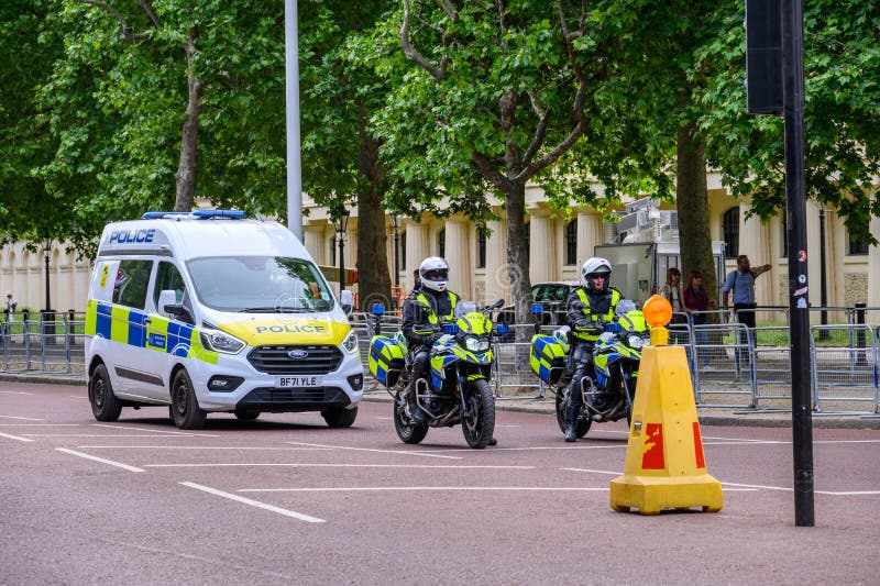 Police Motorcycles and Van on the Mall, London Editorial Photography ...